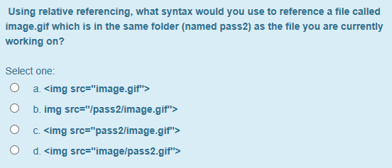 Solved Using relative referencing, what syntax would you use | Chegg.com