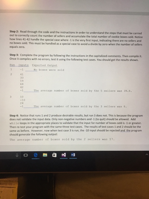 Read through the code and the instructions in order | Chegg.com