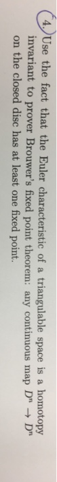 Solved 4)Use the fact that the Euler characteristic of a | Chegg.com