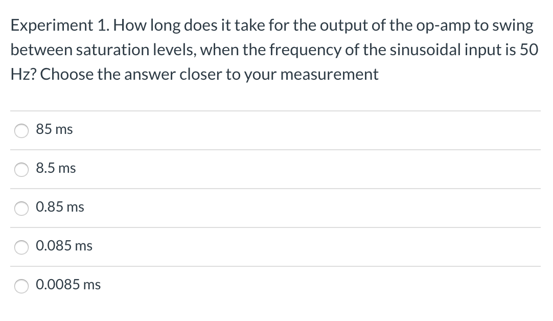Solved EXPERIMENT #1: open loop test circuit. DESCRIPTION | Chegg.com