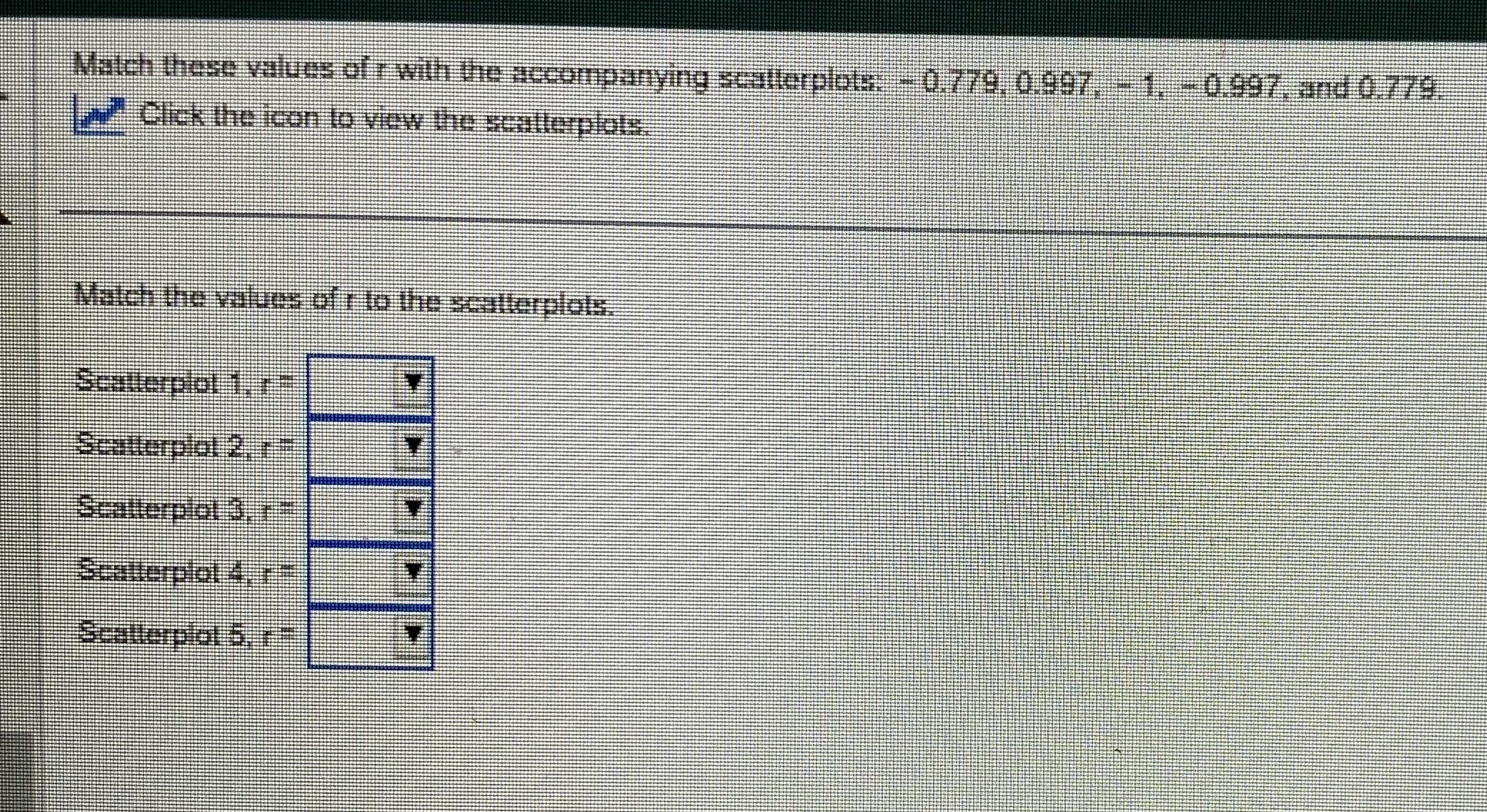 Solved Scatterplot 4 Scatterplot 2 Scatterplot 5Malch these | Chegg.com
