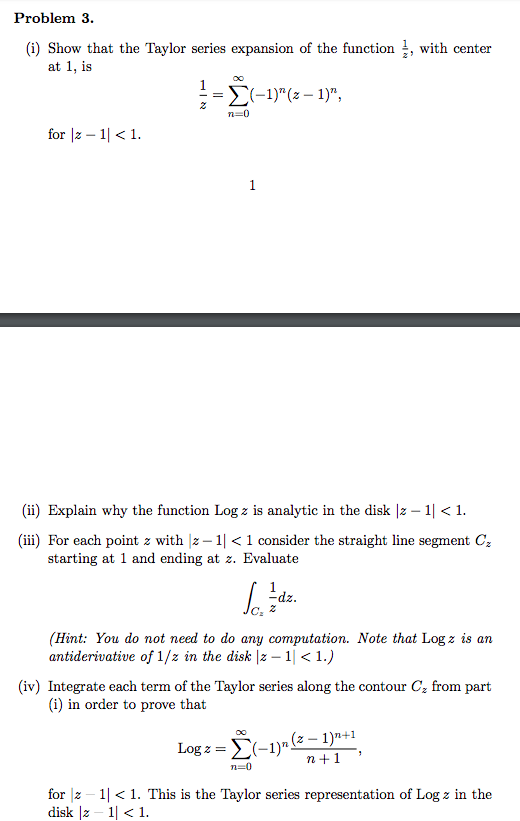 Solved Problem 3. (i) Show that the Taylor series expansion | Chegg.com