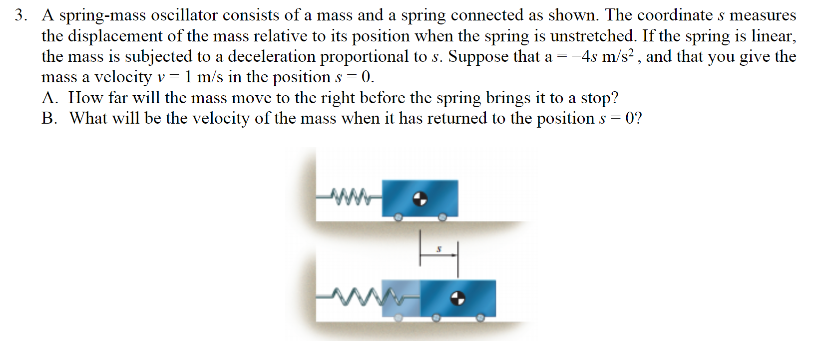 Solved A spring-mass oscillator consists of a mass and a | Chegg.com