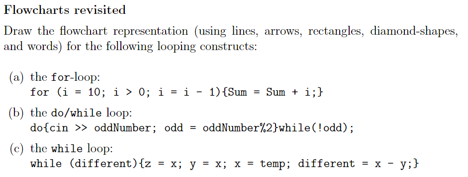 Solved Flowcharts revisited Draw the flowchart | Chegg.com