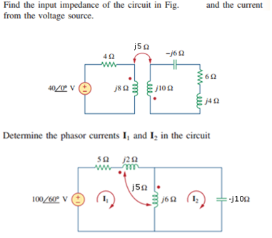 Solved Find the input impedance of the circuit in Fig. from | Chegg.com