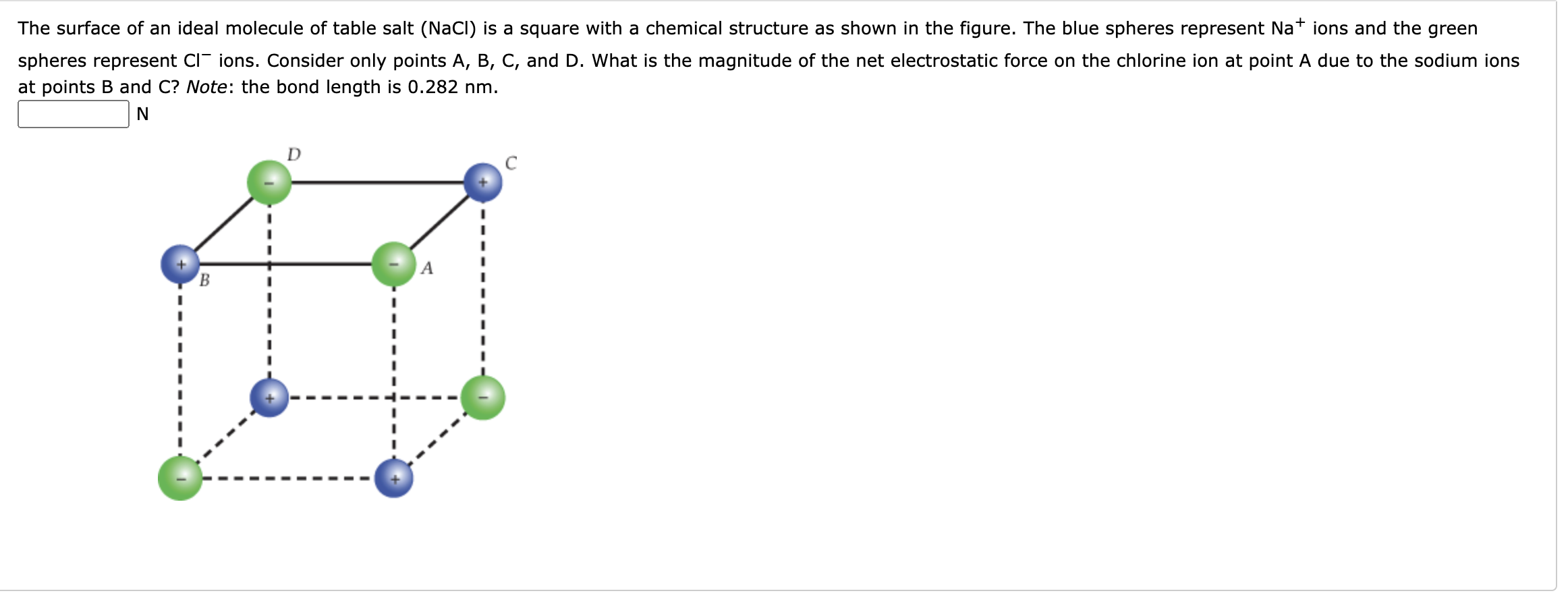 Solved The surface of an ideal molecule of table salt (NaCl) | Chegg.com