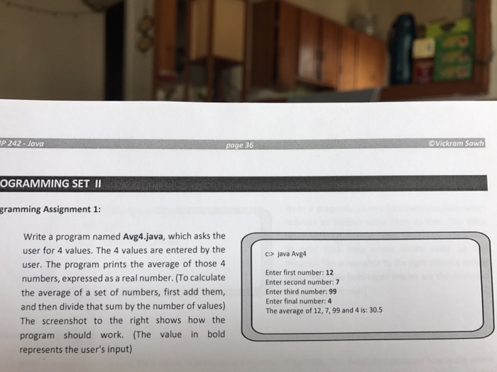 Solved P 242-Java page 36 Vickram Sawh OGRAMMING SET II | Chegg.com