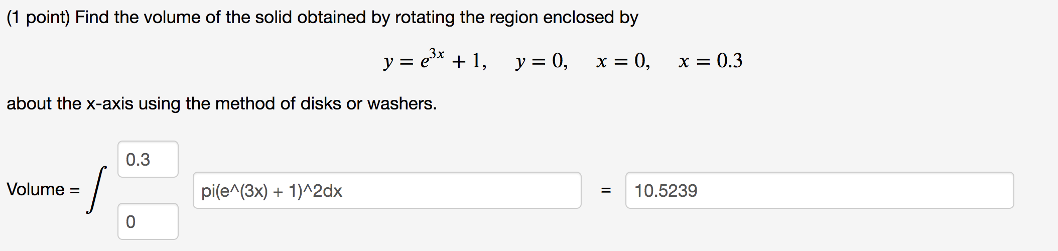 Solved Find the volume of the solid obtained by rotating the | Chegg.com