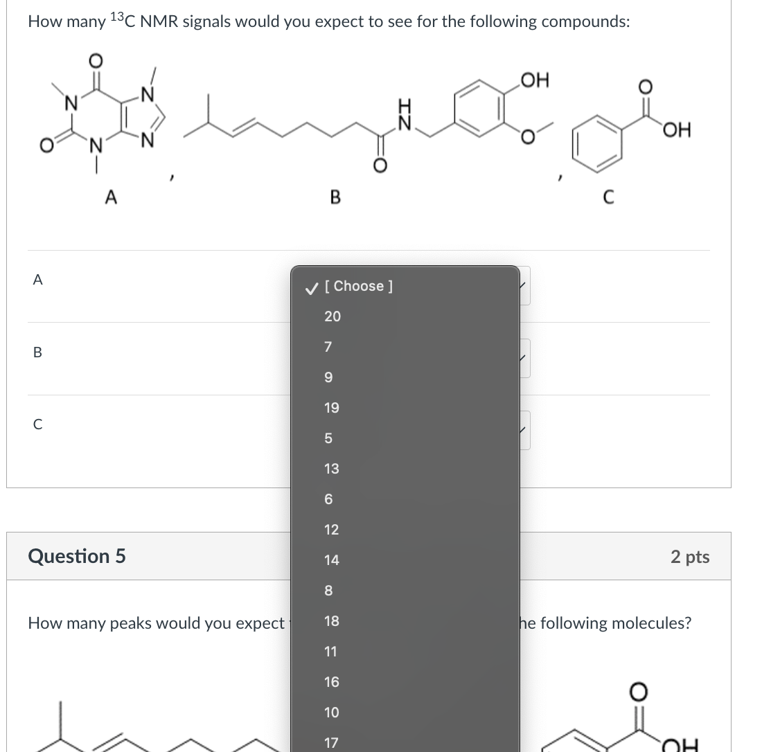 Solved How many ?(()13)C NMR ﻿signals would you expect to | Chegg.com