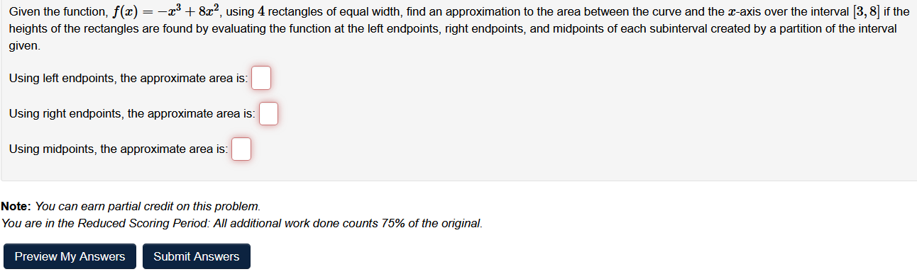 Solved Given the function, f(x)=−x3+8x2, using 4 rectangles | Chegg.com