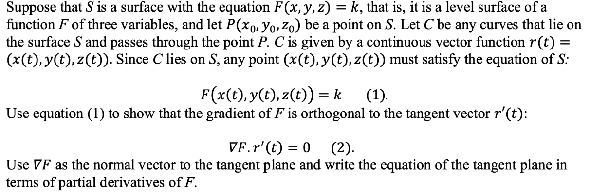 Solved Suppose that S is a surface with the equation | Chegg.com