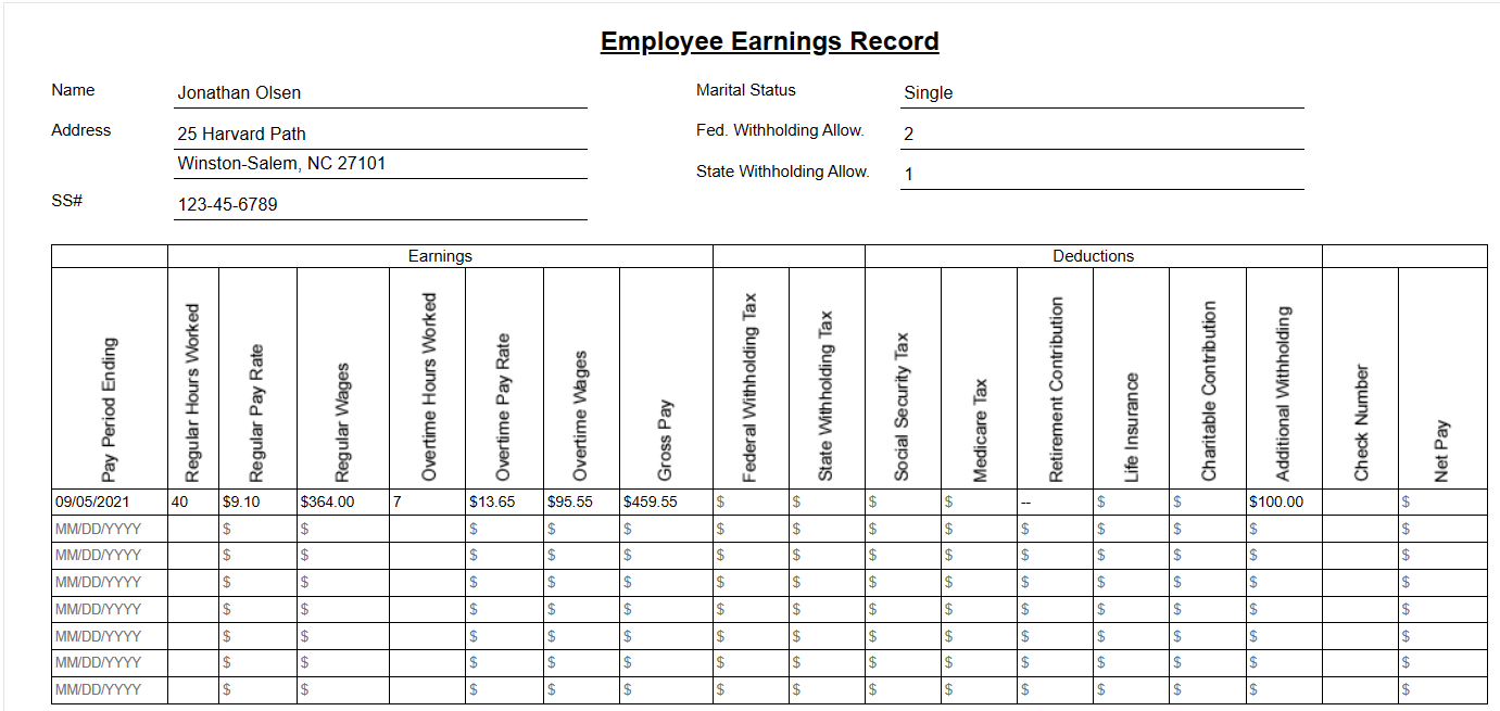 Populate Employee Earnings Records (#2) Complete the | Chegg.com