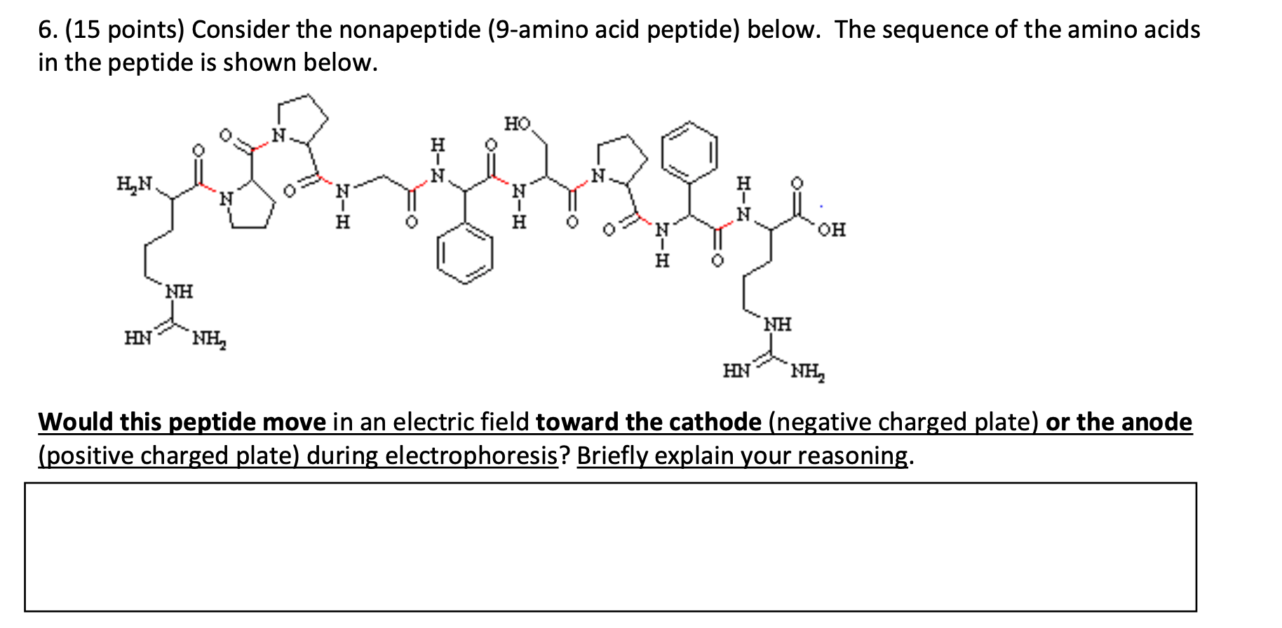 Solved 6. (15 points) Consider the nonapeptide (9-amino acid | Chegg.com