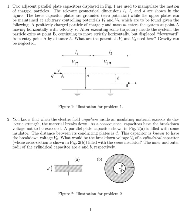 Solved 1. Two adjacent parallel plate capacitors displayed | Chegg.com