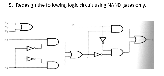 Solved 5. Redesign the following logic circuit using NAND | Chegg.com