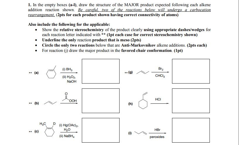 Solved 1. In the empty boxes (a-1), draw the structure of | Chegg.com