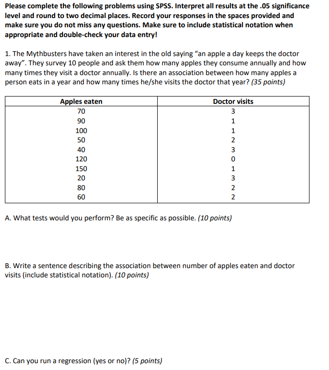 Solved Please complete the following problems using SPSS. | Chegg.com
