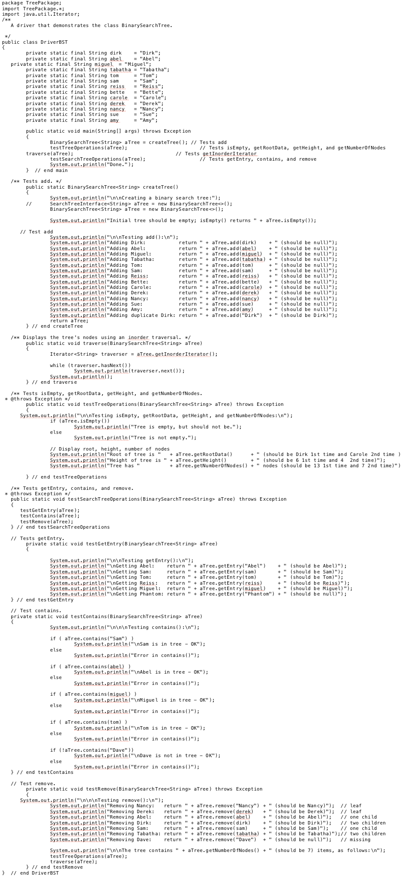 Create An Adt Binary Search Tree Bst That