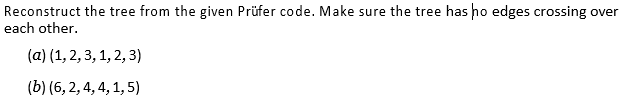 Solved Reconstruct the tree from the given Prüfer code. Make | Chegg.com