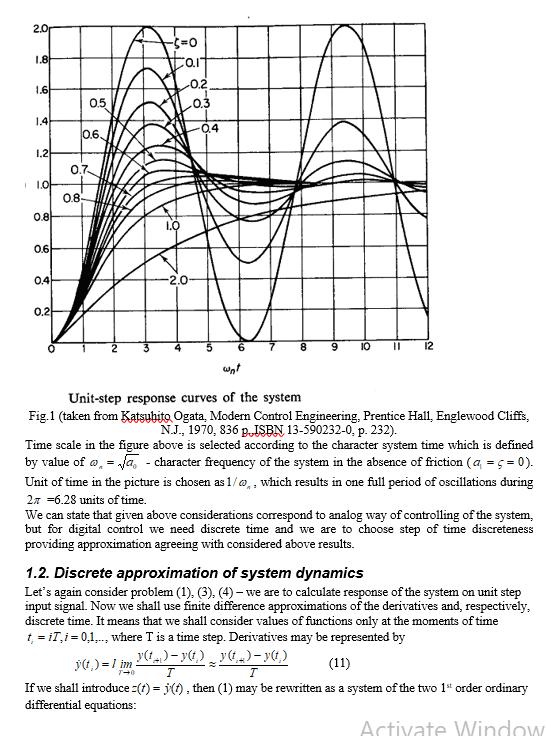 Lab 1. MODELING OF DYNAMIC SYSTEM RESPONSE ON UNIT | Chegg.com