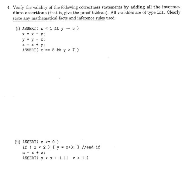 Verify the validity of the following correctness | Chegg.com