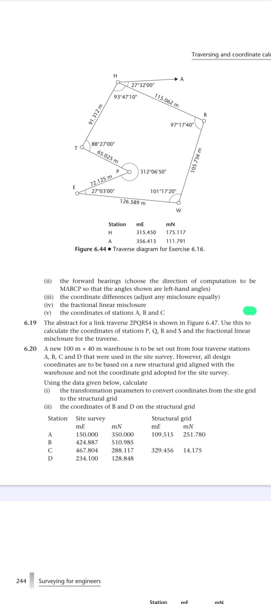 Traversing and coordinate cal A 356.413111.791 Figure | Chegg.com