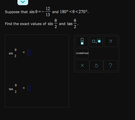 Solved 12 Suppose that sin and 180° | Chegg.com