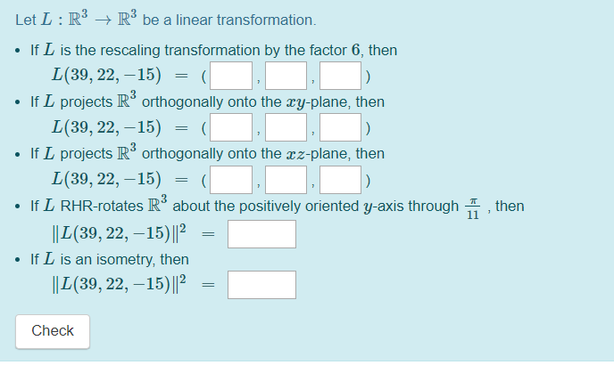 Solved Let L : R3 R3 be a linear transformation. • If L is | Chegg.com