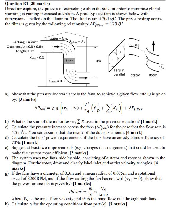 Question B1 (20 ﻿marks)Direct air capture, the | Chegg.com