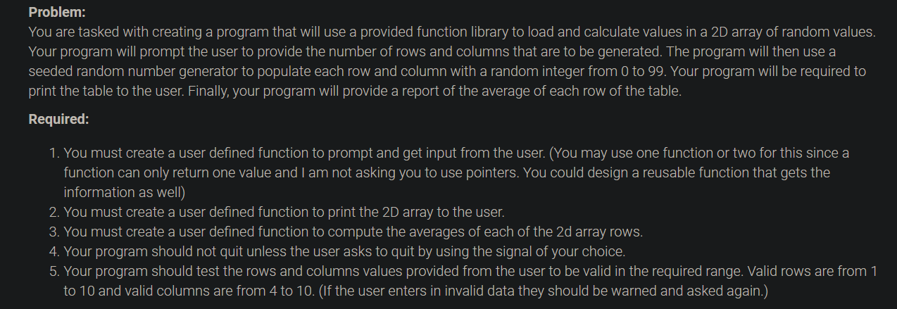 Solved Problem: You are tasked with creating a program that | Chegg.com
