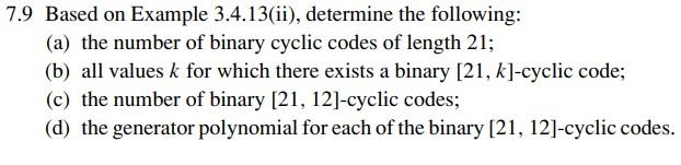 Solved 7.9 Based on Example 3.4.13(ii), determine the | Chegg.com