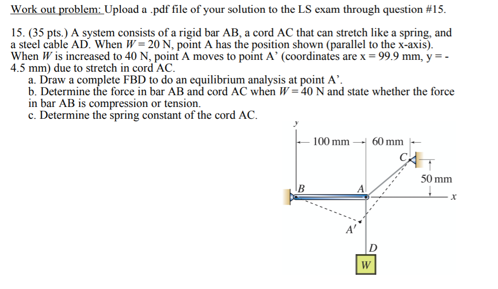 Solved Work out problem: Upload a .pdf file of your solution | Chegg.com