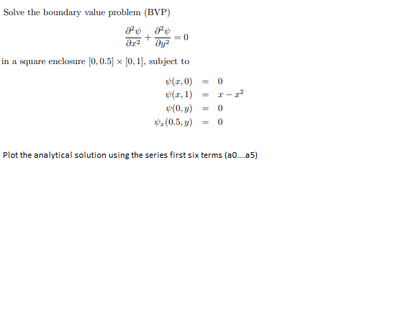 Solved = 0 Solve the boundary value problem (BVP) a2 22b + | Chegg.com
