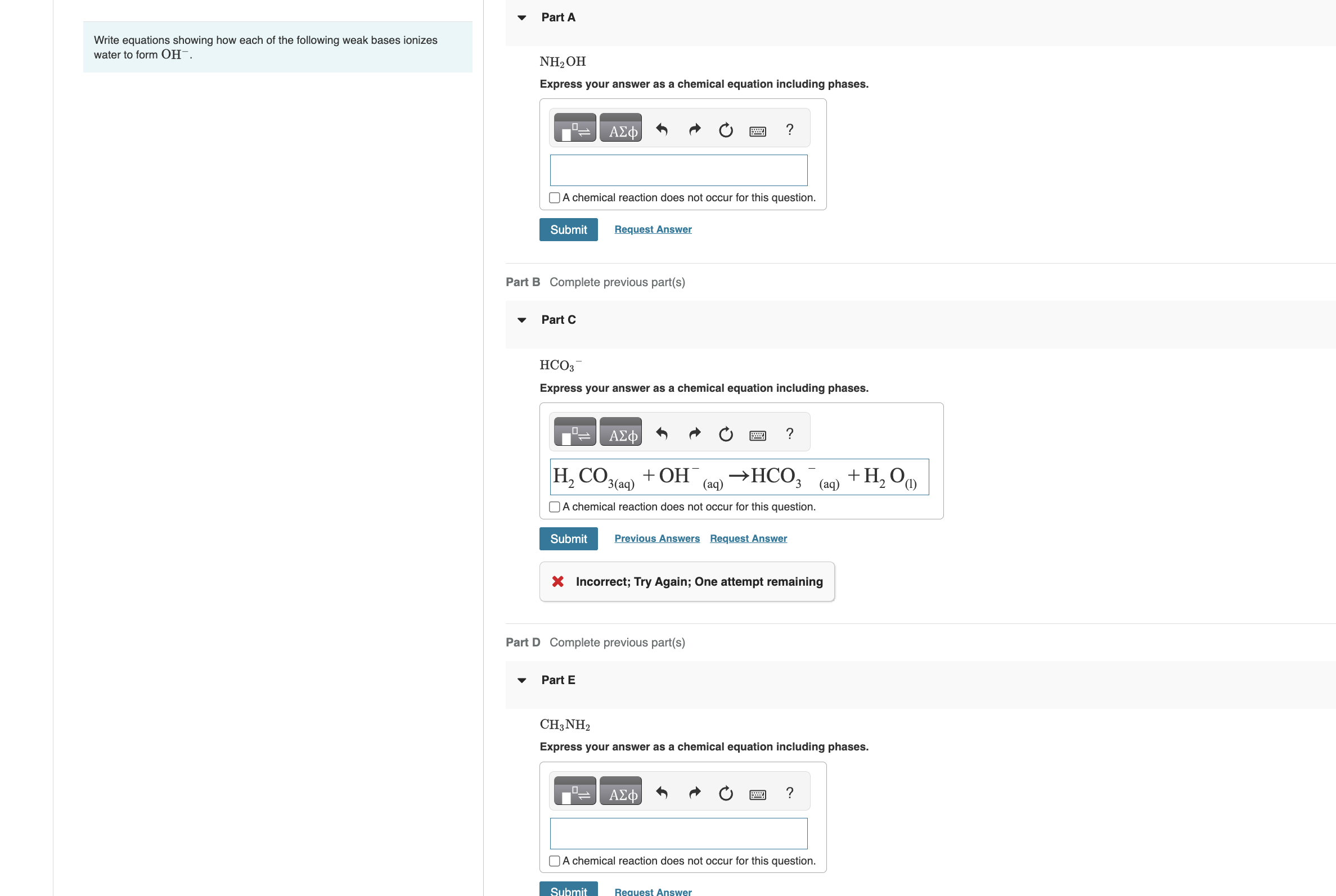 Solved Write equations showing how each of the following | Chegg.com