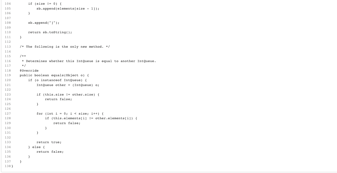 Solved - public IntQueue0 - public IntQueue(int | Chegg.com