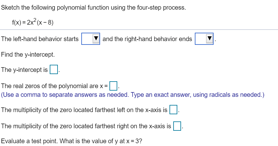Solved Sketch the following polynomial function using the | Chegg.com