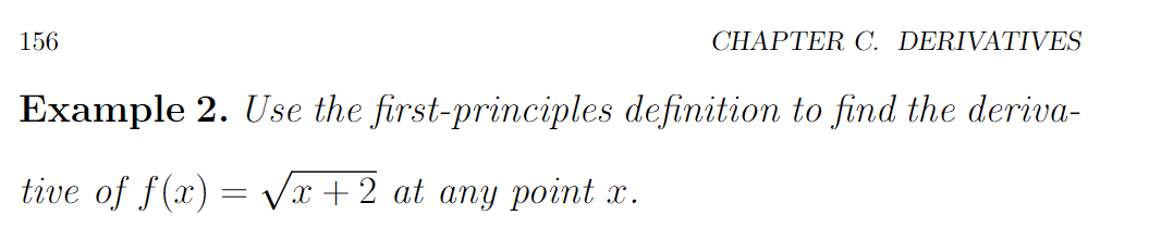 Solved 156 CHAPTER C. DERIVATIVES Example 2. Use the | Chegg.com