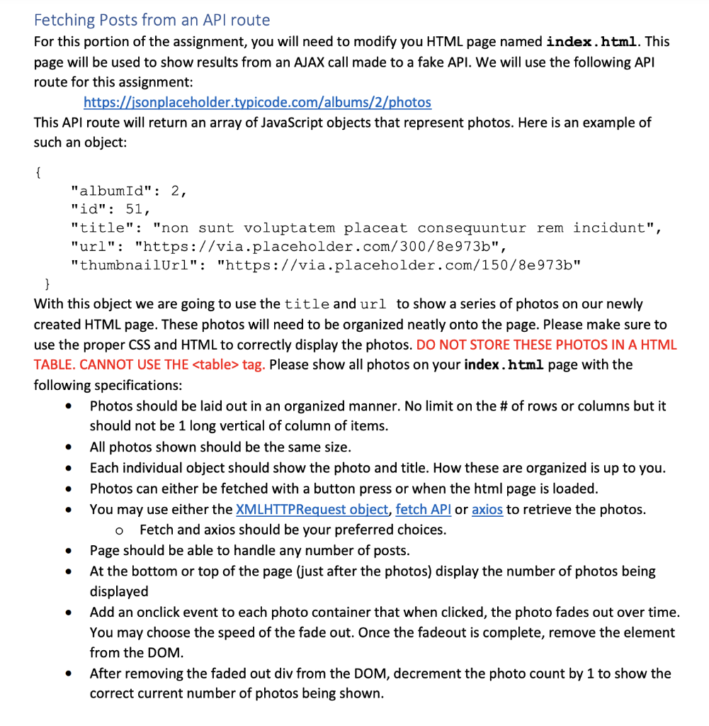 Solved Fetching Posts from an API route For this portion of | Chegg.com