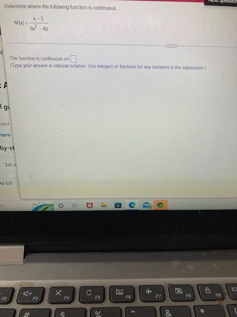 Solved Determine where the following function is continuous | Chegg.com