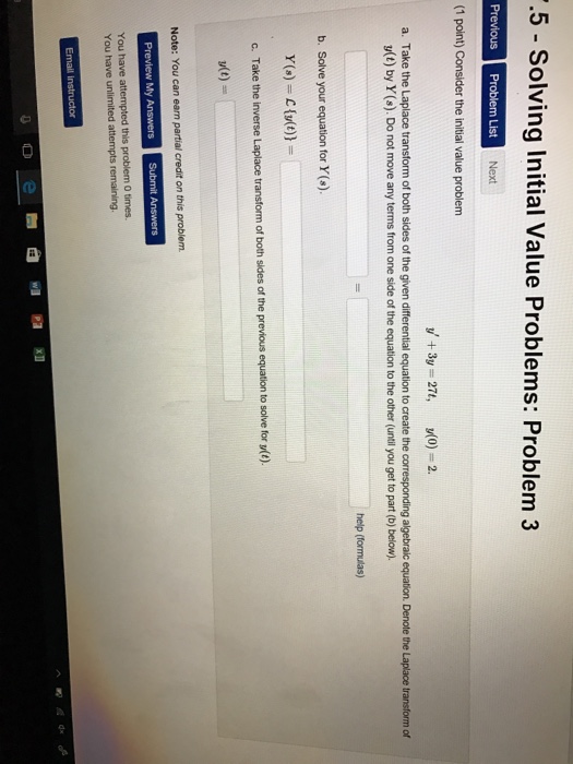Solved Consider the initial value problem y' + 3y = 27t, | Chegg.com