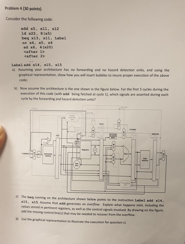 Problem 4 (30 points) Consider the following code: | Chegg.com