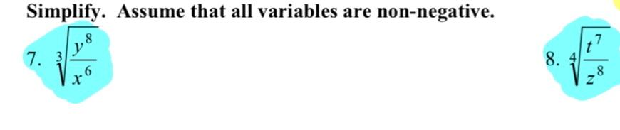 Solved Simplify. Assume that all variables are non-negative. | Chegg.com