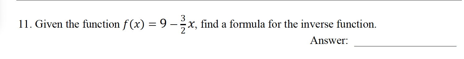 Solved Given the function f(x)=9-32x, ﻿find a formula for | Chegg.com