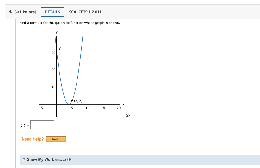 Solved 4. [-/1 Points) DETAILS SCALCET9 1.2.011. Find a | Chegg.com Solved 4. [-/1 Points) DETAILS SCALCET9 1.2.011. Find a | Chegg.com