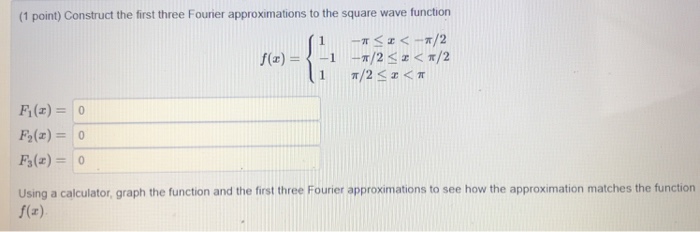 Solved 1 Point Construct The First Three Fourier