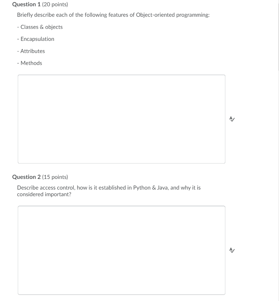 Solved Question 1 (20 points) Briefly describe each of the | Chegg.com