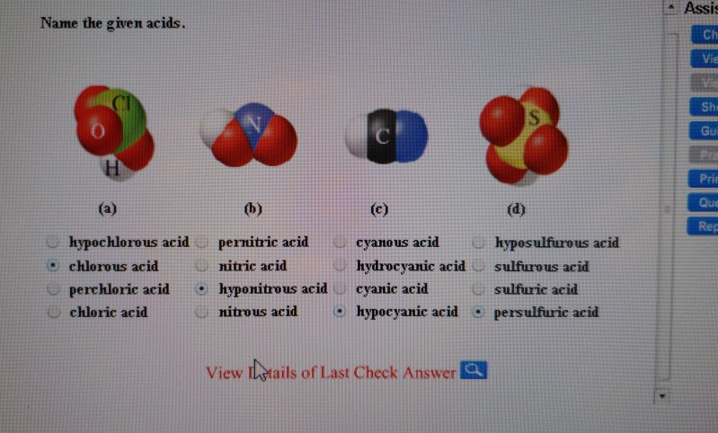 Solved Assis Name the given acids. Ch Shr Gui Pri Que Rep | Chegg.com
