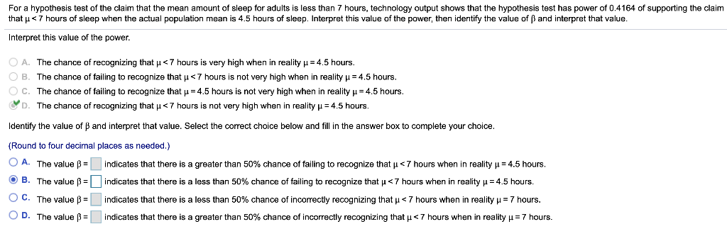 Solved For A Hypothesis Test Of The Claim That The Mean