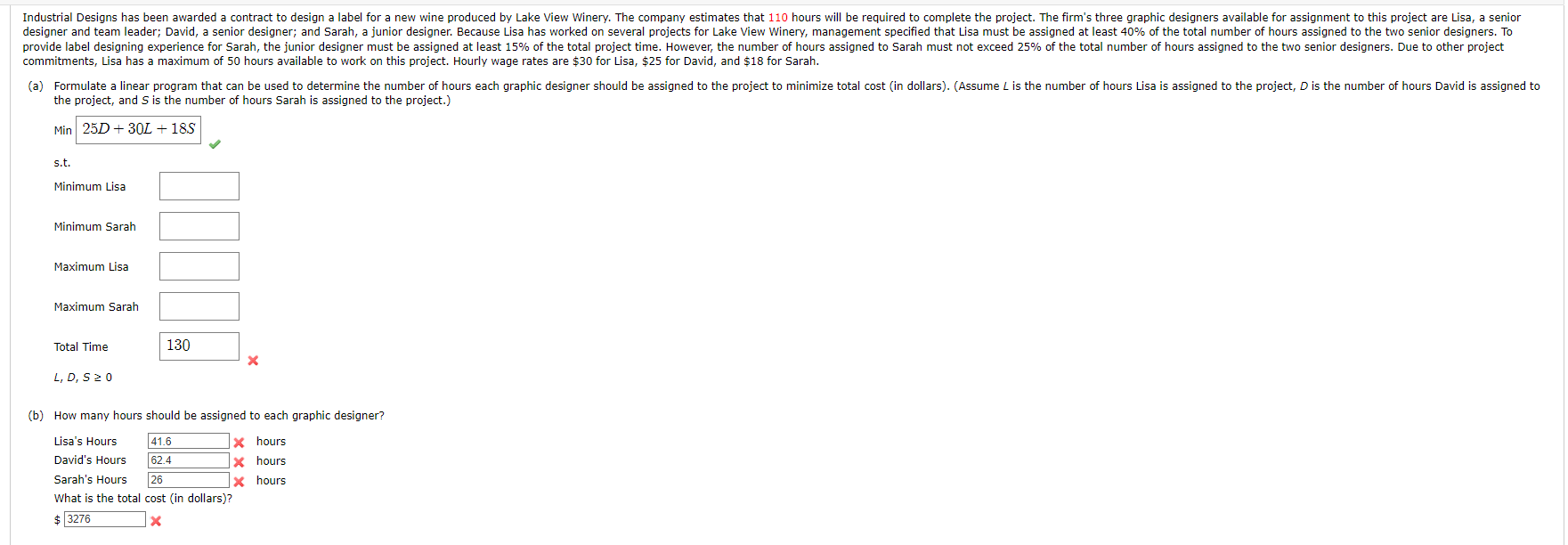 Solved commitments, Lisa has a maximum of 50 hours available | Chegg.com