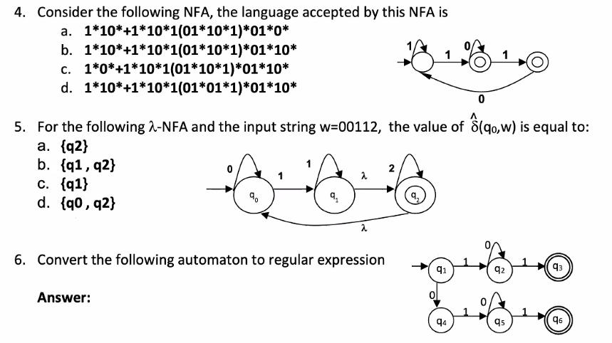 Solved 4. Consider the following NFA, the language accepted | Chegg.com